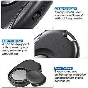 Bluetooth Remote Control for iPhone/Android,Camera Wireless Shutter Control, Create Amazing Photos and Videos Hands-Free - Works with Most Smartphones and Tablets