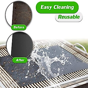 YFeiQi Reusable Non Stick Barbecue Accessories, 13"x16, high Temperature Resistant, Easy to Clean, Barbecue mat Outdoor Baking mat Outdoor Picnic Cooking Barbecue Oven Tool (1PCS)