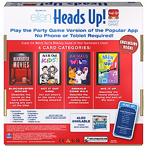 Head’s Up Party Game 4th Edition, Word Guessing Board Game for Kids and Families Ages 8 and up
