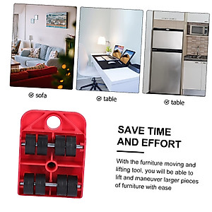 CLISPEED 4 Pcs Plastic Wheel Heavy Furniture Moving Dolly Heavy Duty Wheeled Furniture Mover Small Mover Furniture Move Roller Tools Square Tool Furniture Mover's Dolly Board Wheel Pulley