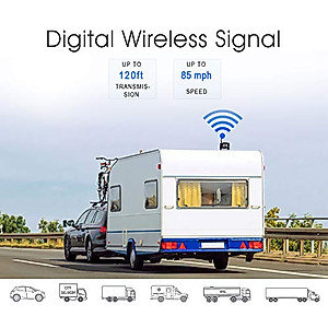ZEROXCLUB Wireless Backup Camera with 7 Inch DVR Quad Split Monitor for RV Trailer Truck, Digital Signal HD 1080P Wireless Rear Side View 3 Cameras Back Up System w/Recording 18 IR Night Vision (B3C)