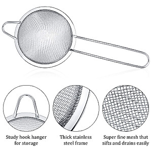Yungyan 15 Pieces Tea Strainers Cocktail Strainer 3.3 Inches Stainless Steel Fine Mesh Tea Strainer Colander Conical Food Loose Practical Tool, Silver (Silver)
