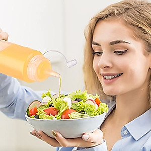 24 Pcs 8 oz Plastic Condiment Squeeze Bottles Squeeze Leak Proof Multipurpose Squirt Bottles with Twist Top Cap for Sauces Ketchup BBQ Syrup Dressings Paint Grilling Crafts Olive Oil Arts, Clear