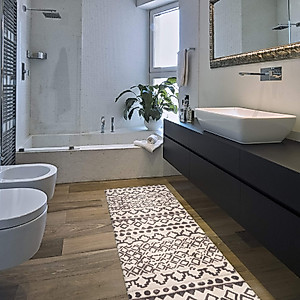 Rugshop Distressed Bohemian Anti Fatigue Standing Mat 18" x 47" Gray