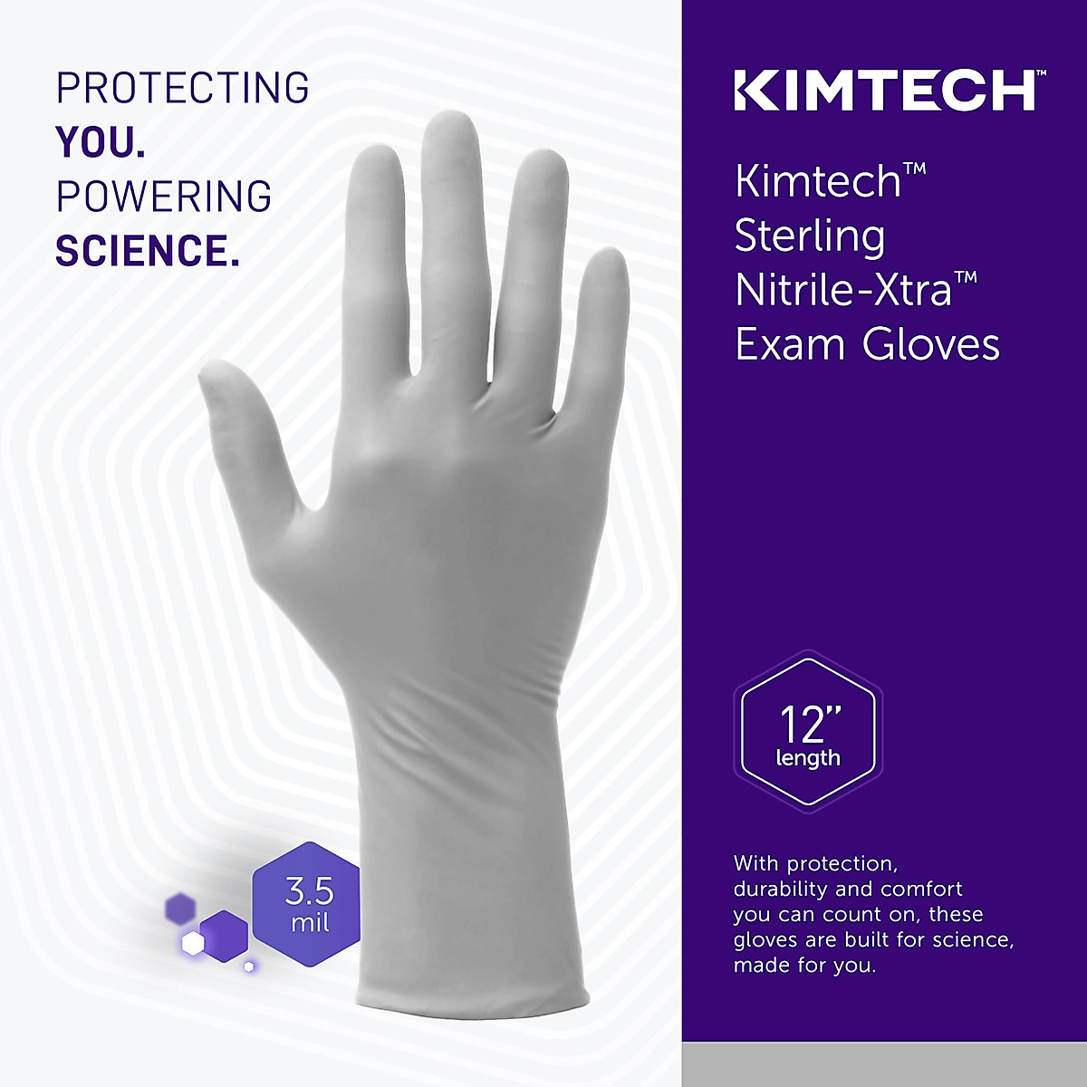 Kimtech™ Sterling Nitrile-Xtra™ Exam Gloves (53139), 3.5 Mil, Ambidextrous, 12", M (100 Gloves/Box)