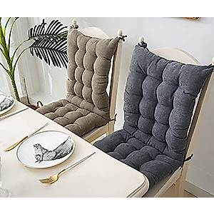 ATGRTREE Rocking Chair Cushions Set Pads, Outdoor Chair Cushions for Patio Furniture Chair, Reversible, Machine Washable Back and Seat Cushion for Dining Kitchen Chair, Lounge Chair (Dark Grey)