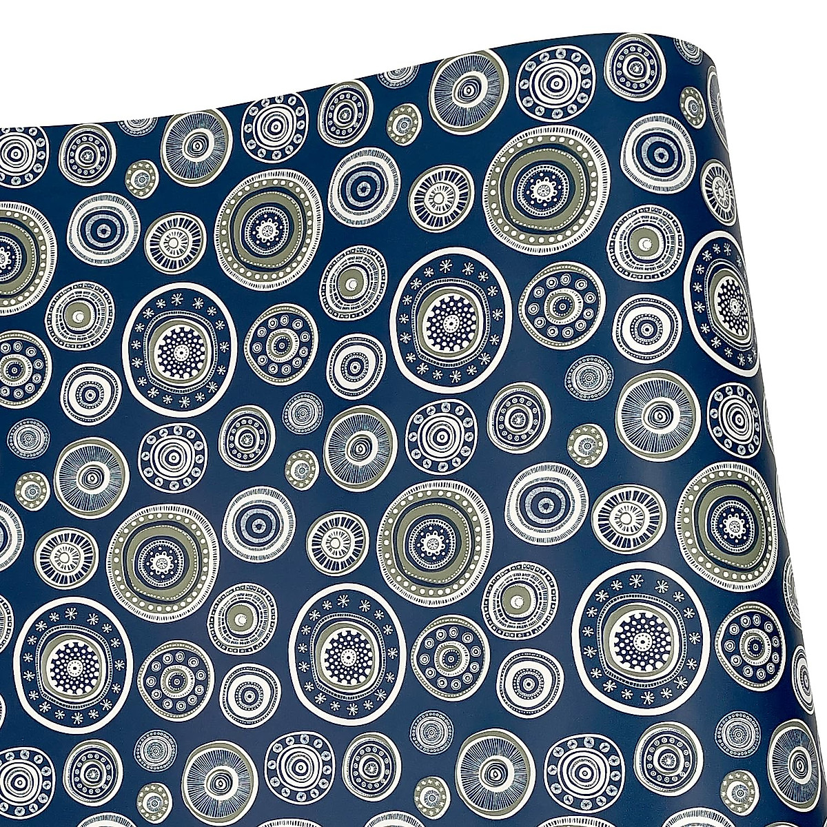 Yifely Self-Adhesive Shelf Liner Removable Drawer Paper for Dorm Apartment Furniture Decor, Modern Circle, 17.7 Inch by 9.8 Feet