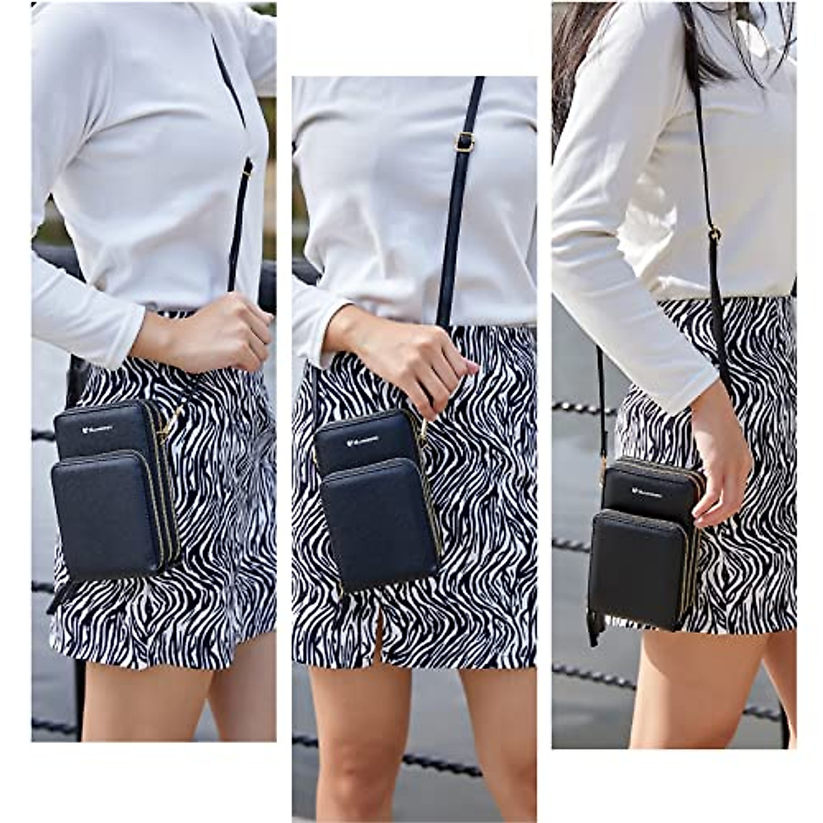 Maymooner Cell Phone Purse,Small Crossbody Bags For Women with Card Slots,Black