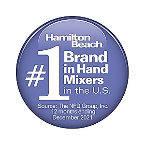 Hamilton Beach Classic 6-Speed Electric Hand Mixer with Snap-On Storage Case, Brushed Stainless, Traditional and Wire Beaters, Whisk