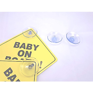 Kapel Baby on Board Sign with 4 Big Suction Cups. Thicker, Heat Resistant, Perfect in All Weathers