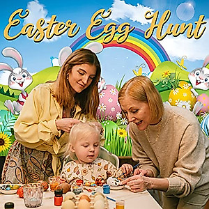 Easter Banner Easter Party Decorations Easter Egg Hunt Backdrops Banner Photo Backgrounds for Photography Photoshoot Kids Birthday Party Supplies 72 x 44 Inches