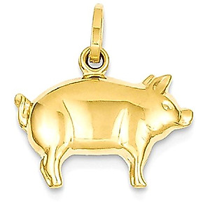 IceCarats 14K Yellow Gold Piglet Pig Necklace Charm Pendant Only
