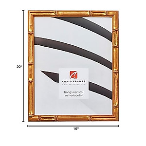 Craig Frames Vintage Gold Bamboo Composite Picture Frame, 16 by 20-Inch