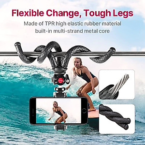 ULANZI FT-01 Phone Tripod with Holder, Mini Camera Flexible Tripod Stand with Cold Shoe Mount, 1/4'' Screw for Magic Arm, Universal for iPhone 13 Pro Max XS Max X 8 Samsung Canon Nikon Sony Cameras