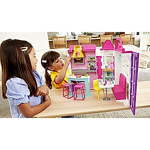 Barbie Cook ‘n Grill Restaurant Playset with 30+ Pieces & 6 Play Areas Including Kitchen, Pizza Oven, Grill & Dining Booth, Gift for 3 to 7 Year Olds