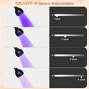 mlogiroa UV Light for Gel Nails, 3W Gel Nail Lamp, Mini Led Nail Polish Lights with Gooseneck, Portable Clamp UV Light with USB Charge Lamp for Salon