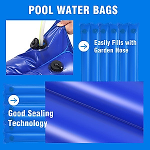 8.5 Ft Double Chamber Pool Water Bags, Water Tubes | Pool Cover Weights for Inground Pool Cover, Extra Durable 0.4mm PVC Water Weight Bags with Screw Caps, Winter Pool Bags for Closing Kit -5 Pack