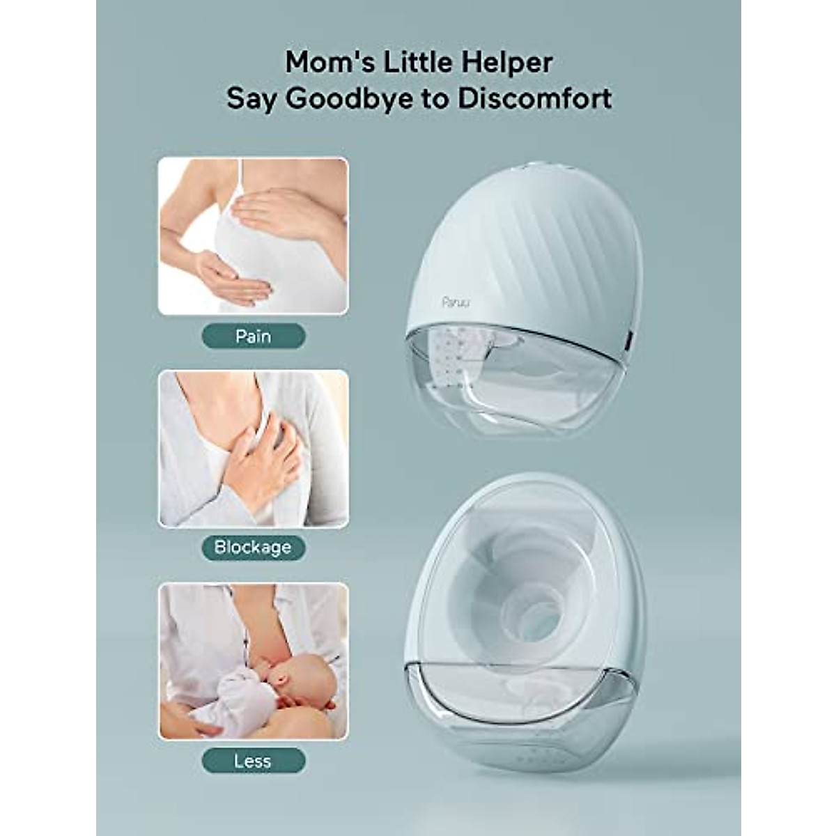 Hands-Free Breast Pump, Paruu Wearable Breast Pump Model X2 with 2 Modes & 5 Levels, Electric Portable Breast Pump, Discreet & Rechargeable, Long Battery Life, 17/21/25mm Flange (2 Count (Pack of 2))