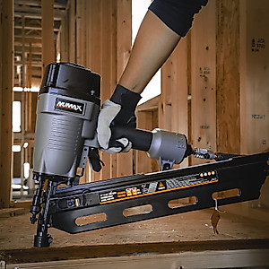 NuMax SFR2190WN Pneumatic 21 Degree 3-1/2" Full Round Head Framing Nailer with Nails (500 count)