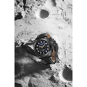 MEGIR Mens Watches Chronograph Leather Waterproof Analogue Quartz Stainless Steel Business Classic Men's Wrist Watches (Black)