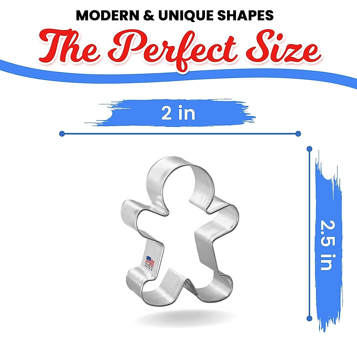 Foose Cookie Cutters 2.5 in Christmas Gingerbread Man Handmade in USA Fairytale Tin Plated Steel