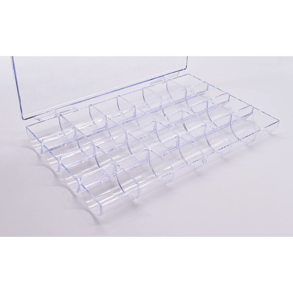 LIFOOST 24 Slots Rhinestone Box Storage Containers Empty Clear Nail Art Decoration Storage Box for Nail Glitter Jewelry Crystal Diamond Accessories