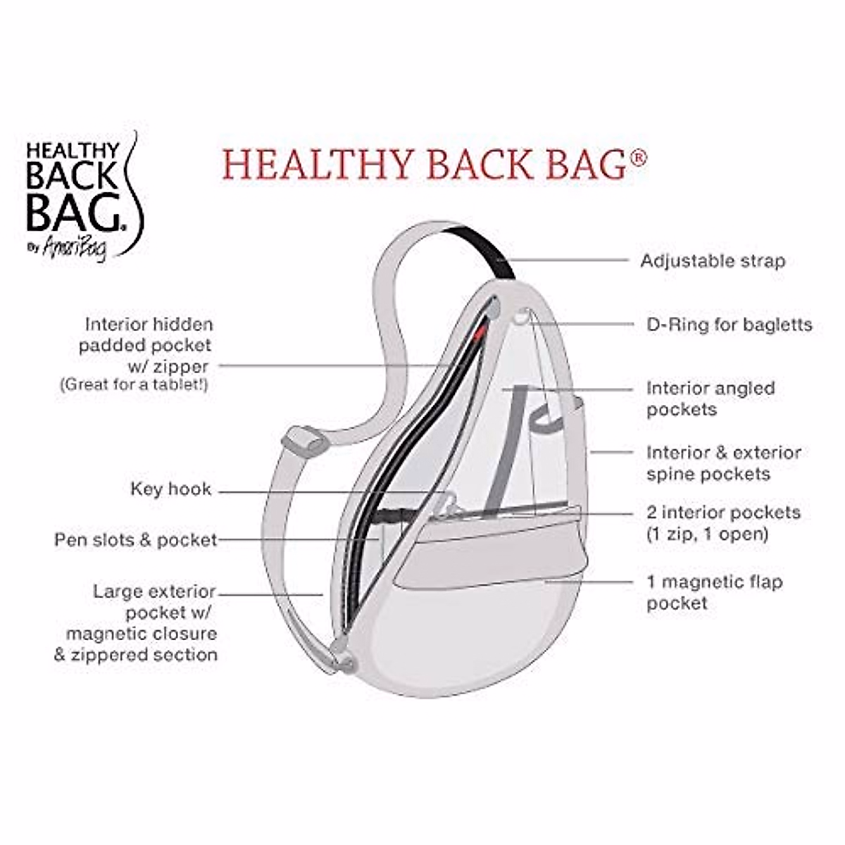 AmeriBag Classic Healthy Back Bag Tote Microfiber Small (Taupe)