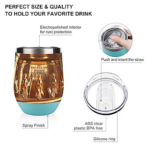 Ancient Egyptian Egypt Pyramids History Insulated Tumbler with Lid Stainless Steel Coffee Mug Cute Wine Tea Water Cup Green-style
