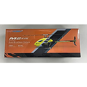 OMPHOBBY M2 EVO RC Helicopter for Adults Dual Brushless Motors Direct-Drive 6 Channel Outdoor, Superior 3D Remote Control Plane Gifts Newly Upgraded Mini Heli BNF(No Controller-Orange)