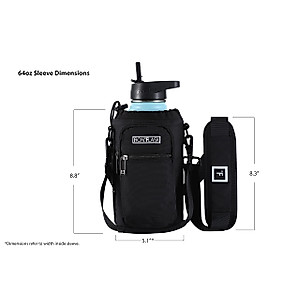 IRON °FLASK Carrier, Holder, Sleeve - Fits Insulated Stainless Steel Sports Water Bottle, Adjustable Shoulder Strap, Holder Bag Case Pouch Cover 32-40 Oz