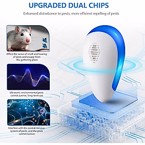 Lickoon 6 Packs Ultrasonic Pest Control Repeller, Electronic Pest Repellent Plug in Indoor for Insect Roaches Spider Ant Bug Mosquito Mouse Repellent for House Kitchen Garage Warehouse