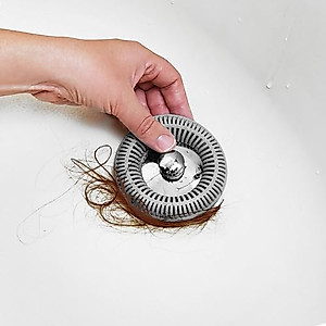 TUBRING The Ultimate Tub Drain Protector Hair Catcher/Strainer/Snare - Gray