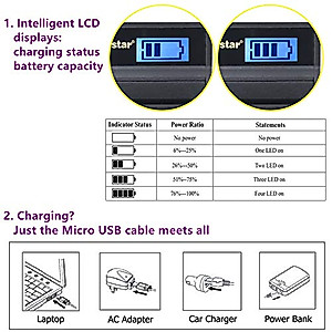 Kastar Battery (X2) & LCD Slim USB Charger for Olympus LI-50B Li50B and SZ-10 SZ-12 SZ-15 SZ-16 HIS Sz-20 SZ-30MR SZ31MR iHS TG-610 TG-630 HIS TG-810 TG-820 TG-830 TG-860 HIS XZ-1 XZ-16 iHS SP-810UZ