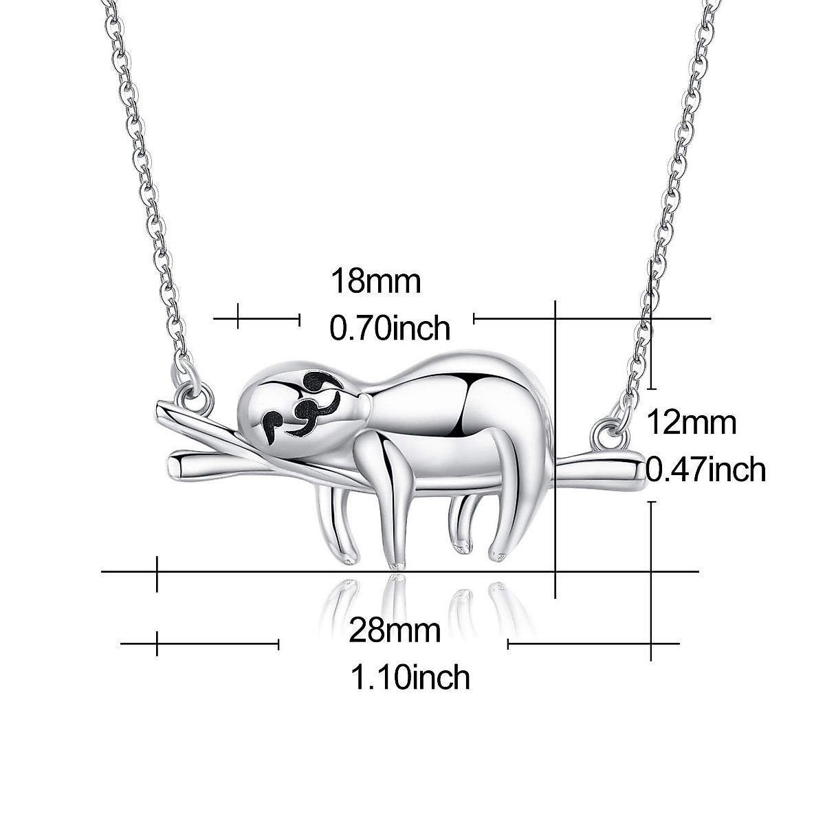 JUSTKIDSTOY Mother's Day Gifts Sloth Necklace for Women Sterling Silver “Slow Down Be Happy” Sloth Pendant Necklace Cute Animal Jewelry Gifts for Daughter