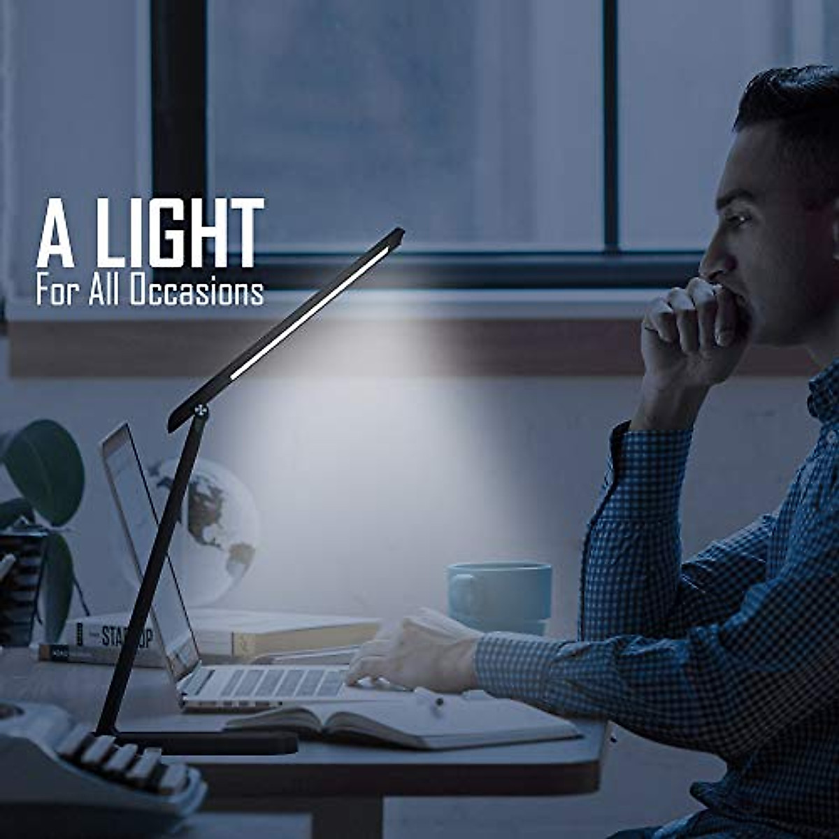 AULTRA LED Desk LAMP Light - Touch Control Desk Lamp with Multiple Brightness Level - Lights for Bedroom, The Office Desk, Reading Lamps, Bedside Table and Standing Desk (Black)