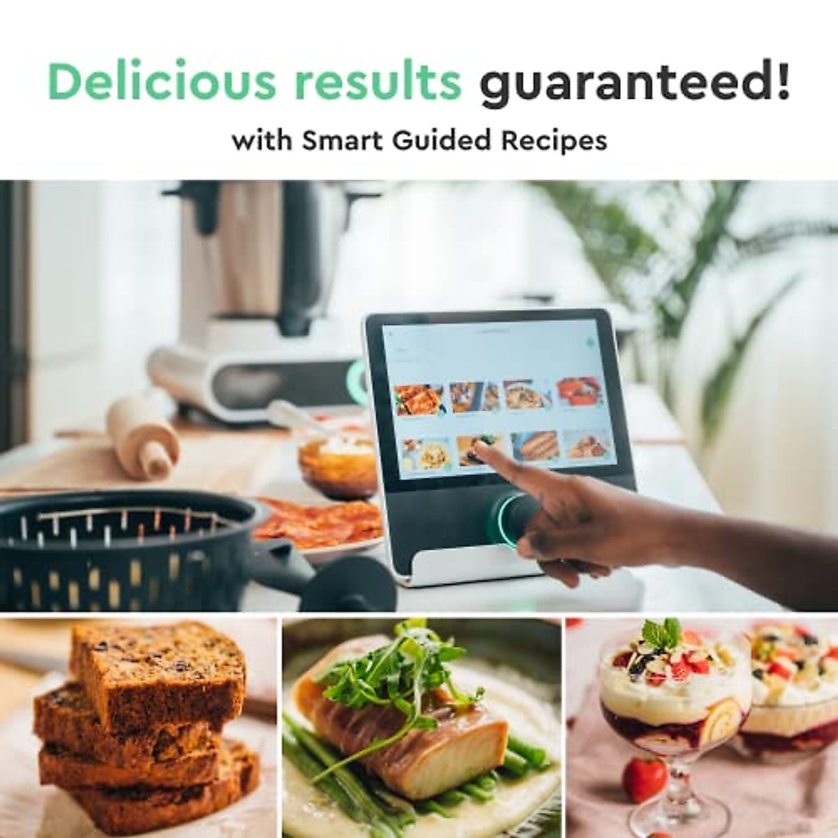 Multo By CookingPal, Smart Compact Countertop Multi-Functional Food Processor With Guided Recipes | WiFi Built-In | Chop, Knead, Steam And Cook All-In-One Cooker. (Renewed)