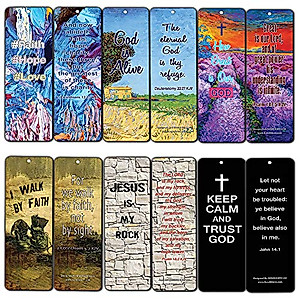 Favorite Bible Verses Bookmarks Cards King James Version KJV (60-Pack) - Inspirational Scriptures Encouraging - Prayer Cards - War Room Decor - Stocking Stuffers for Men Women Teens Boys Girls Kids
