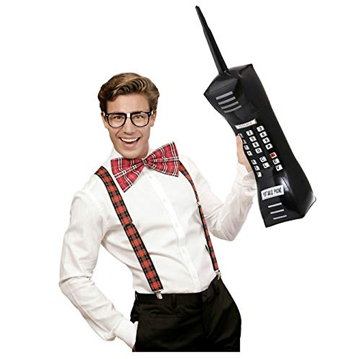 2PCS Inflatable Mobile Phone - 80's 90's Party Decorations Supplies Retro Cell Dress Accessory Phone Booth Props(26 Inches)