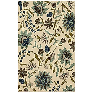 Mohawk Home Floral Nylon Area Rug, 5' x 8', Clarita Blue