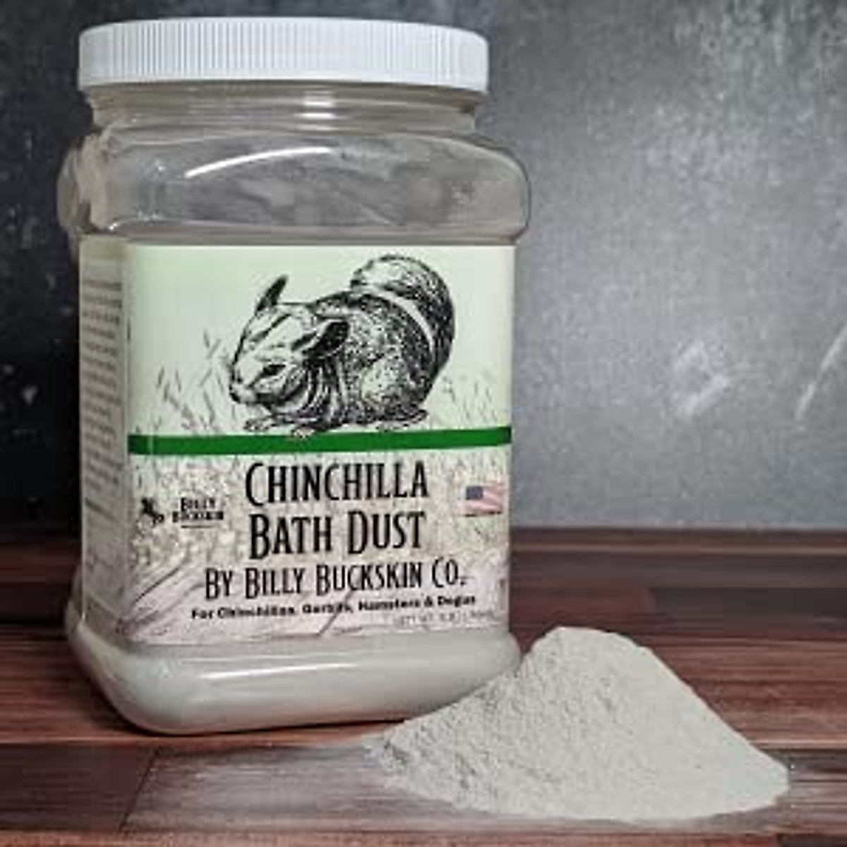 Chinchilla Bath Dust, 3 lb. Tub, All Natural Dusting Powder for Cleaning Degus, Hamsters, & Gerbils, Pure Cleansing Pumice Sand by Billy Buckskin Co