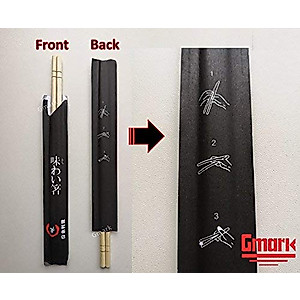 Disposable Chopsticks Pack of 100 Pair, 9" Japanese Style Sleeved Sushi Chopsticks by Gmark GM1038
