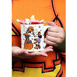 Silver Buffalo Disney Mickey and Minnie Halloween Let's Party Ceramic Mug, 14-Ounce, 1 Count (Pack of 1), Multicolored