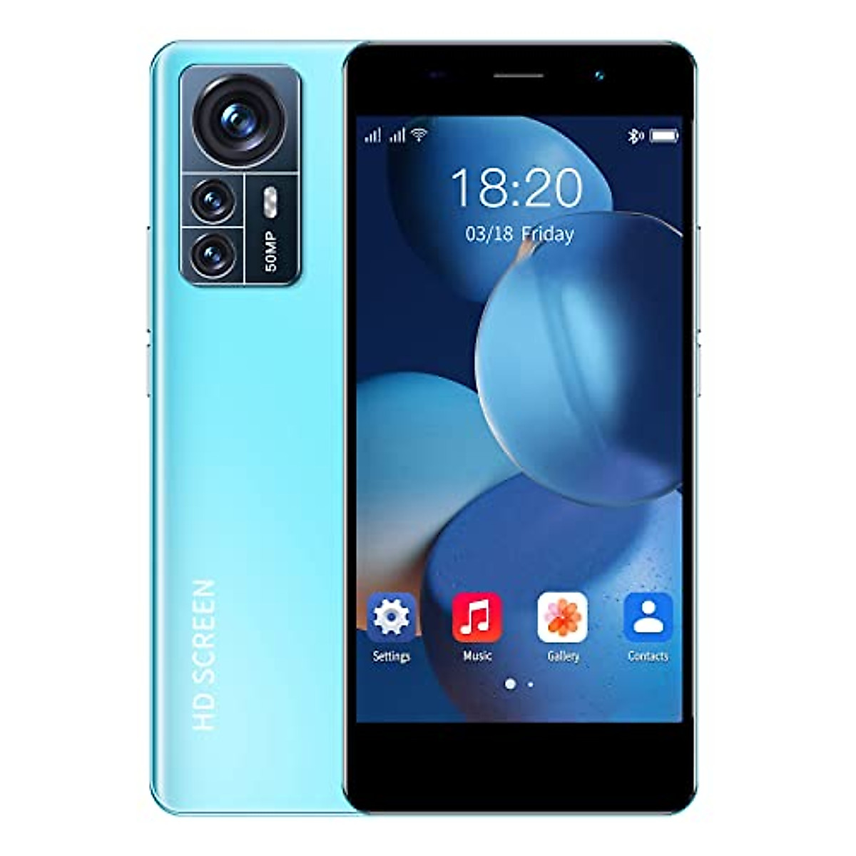 Unlocked Smartphones, HD Full Screen Smart Phone, Dual SIM & Camera Unlocked Cell Phone, 5.0-inch Water Drop Screen Touch Screen Mobile Cell Phone, 2GB RAM+8GB ROM, Android 5.1 (Blue)
