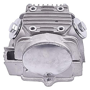 AIVWUMOT 52.4mm Cylinder Head with Sleeve Plug Spark Plug Upper and Lower Gasket Compatible with 4 Stroke Horizontal 90cc 110cc 125cc Engine ATV Quad Dirt Bike Pit Bike Tao Tao Go Kart Scooter