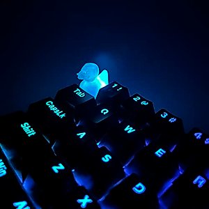 Custom Keycap for Mechanical Gaming Keyboard - Design Cute Duck Transparent- Artisan Cherry MX Made in Resin with Universal Compatibility - Unique Gift Idea