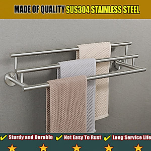 Alise Bath Towel Bars Towel Racks for Bathroom Lavatory,3 Towel Rails Large Towel Holder SUS304 Stainless Steel Towel Hanger Wall Mount,Brushed Nickel GYT6903-LS