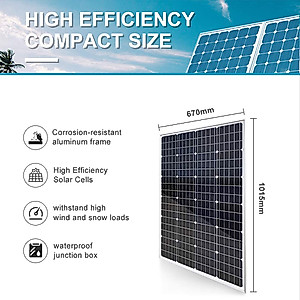 1360W 24V Solar Panel Wind Turbine Generator Kit with 1000W Peak 2000W Power Inverter & 400W Windmill & 8pcs 120W Mono Solar Panel & Hybrid Charge Controller