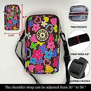 Running Walking Armband Bag for Women - Small Cross Body Cellphone Purse Pouch Wallet Holder for iPhone 6 6S 7 8 Plus X XR XS 11 12 13 Pro Max Android Samsung HuaWei Yoga Biking/Little Flowers