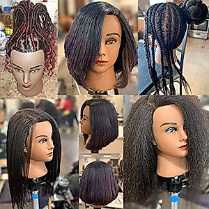 Hairingrid Mannequin Head 14" 100% Real Hair Hairdresser Cosmetology Mannequin Manikin Training Head Hair and Free Clamp Holder (14 Inch)