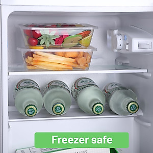 Lallisa 100 Pack Plastic Clear Food Storage Containers with Lids 16 oz Round Plastic Deli Containers 26 oz Rectangle Disposable Meal Prep Containers for Microwave Freezer Dishwasher